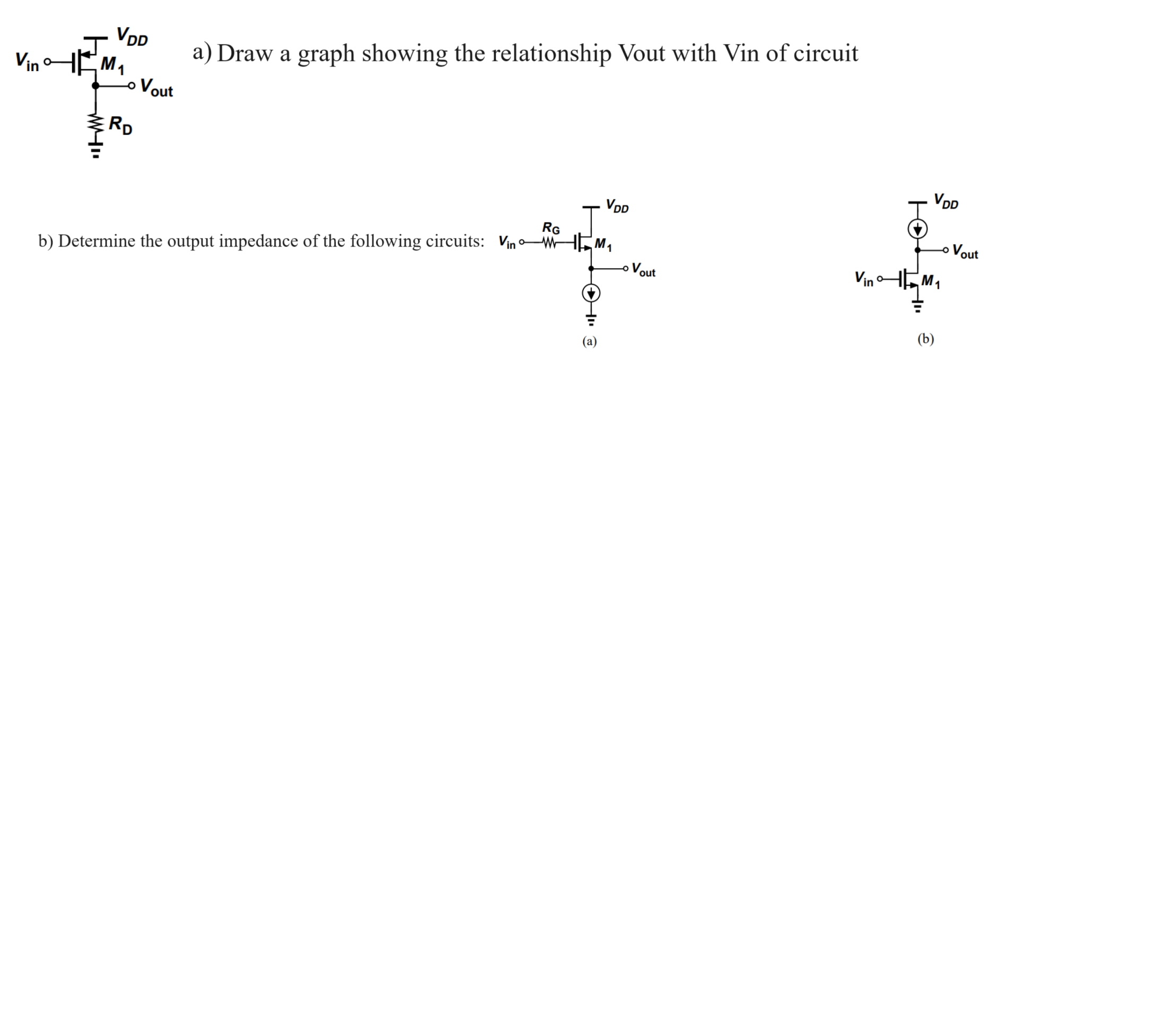 Solved a) Draw a graph showing the relationship Vout with | Chegg.com