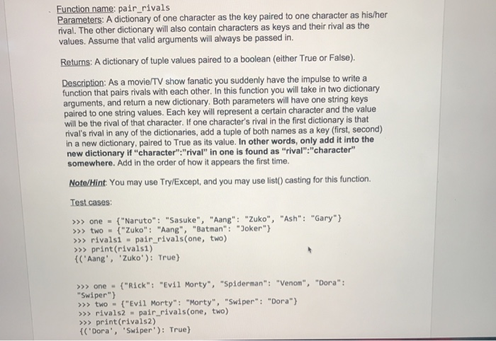 Solved Python : must work for all cases not just test cases | Chegg.com