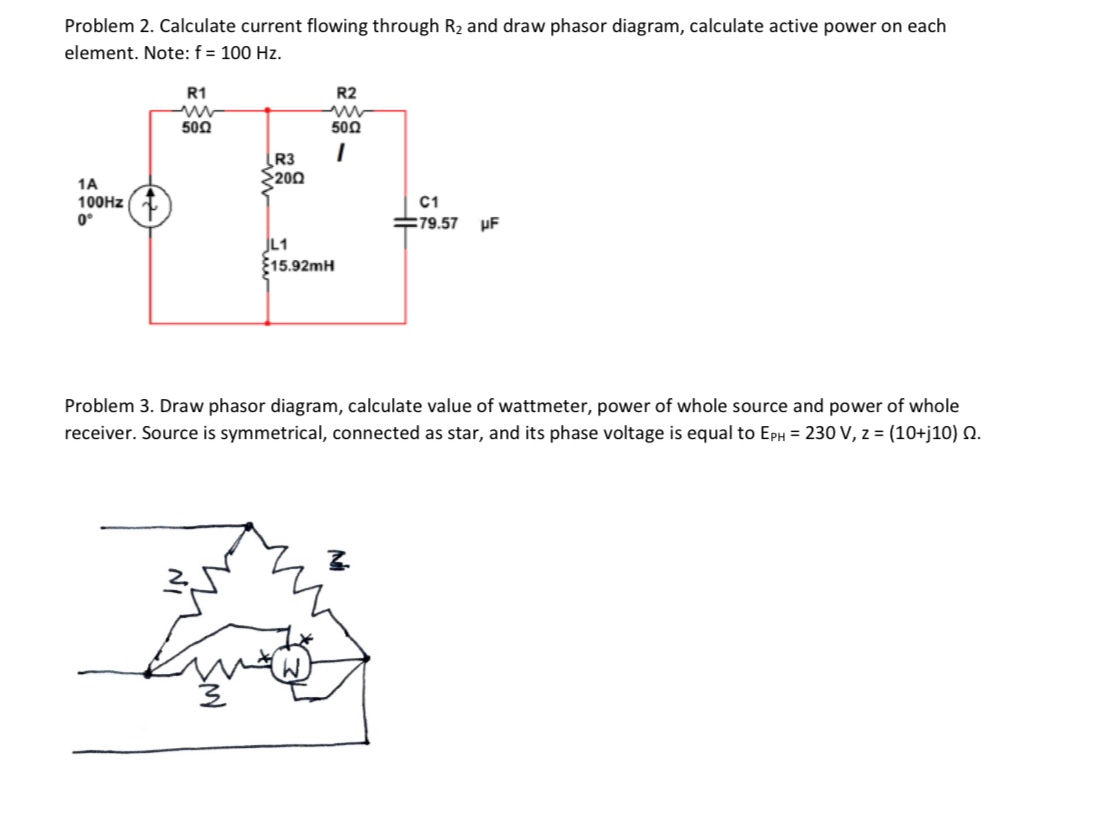 Solved Problem 2. Calculate current flowing through R2 and | Chegg.com