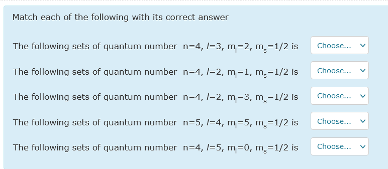 Solved Match each of the following with its correct answer | Chegg.com