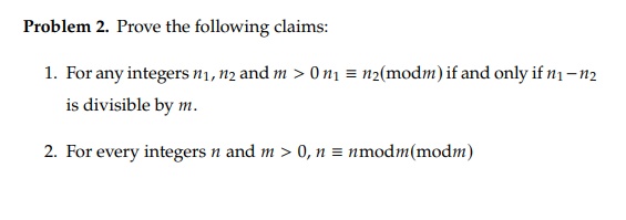 Solved Problem 2 . Prove the following claims: 1. For any | Chegg.com