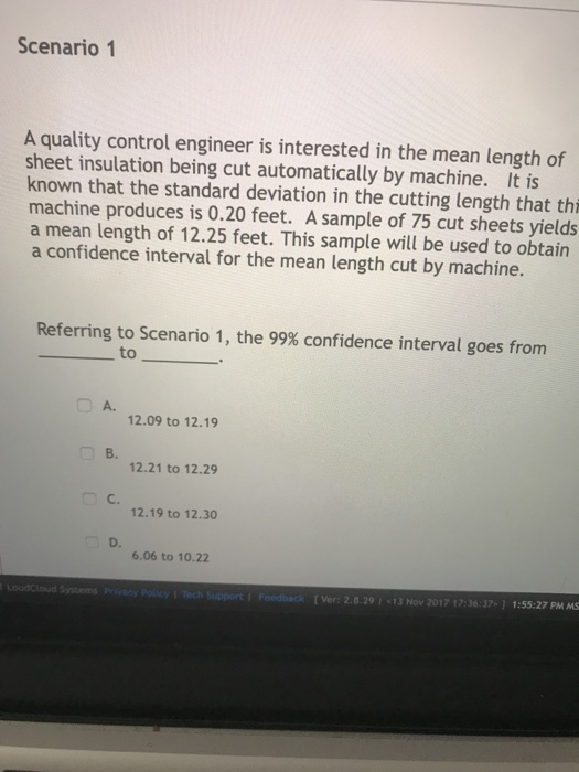 Solved Scenario 1 A quality control engineer is interested | Chegg.com