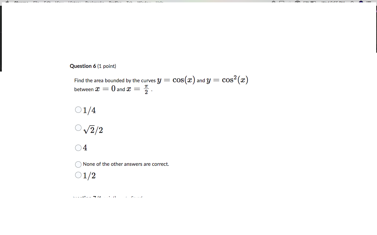 Solved Find the area bounded by the curves y=cos(x) and | Chegg.com