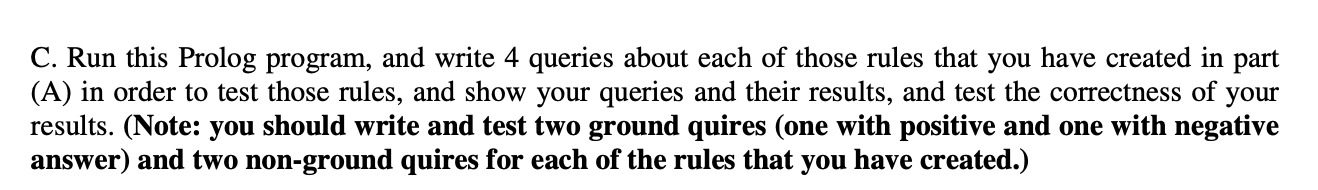 The Purpose of this question is to write a Prolog | Chegg.com