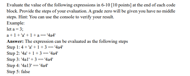 Solved Evaluate the value of the following expressions in | Chegg.com