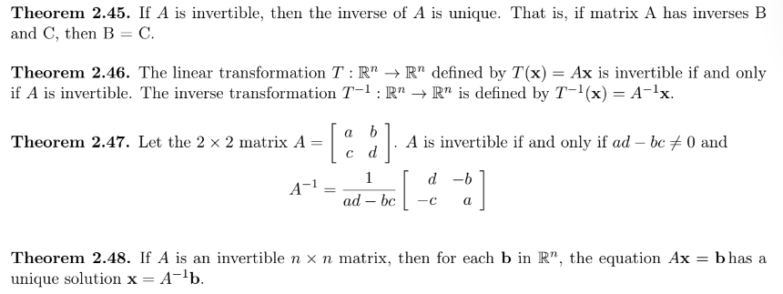 Solved Theorem 2.45. If A is invertible, then the inverse of | Chegg.com