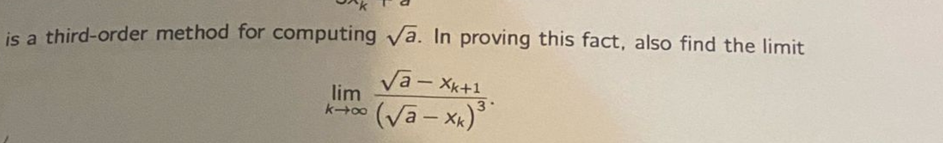 Solved is a third-order method for computing a2. ﻿In proving | Chegg.com