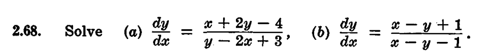 Solved 2.68. Solve (a) dxdy=y−2x+3x+2y−4, (b) | Chegg.com