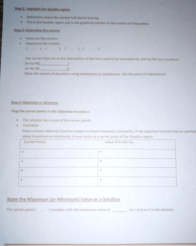 Solved Linear Programming Solving A Linear Program 0397