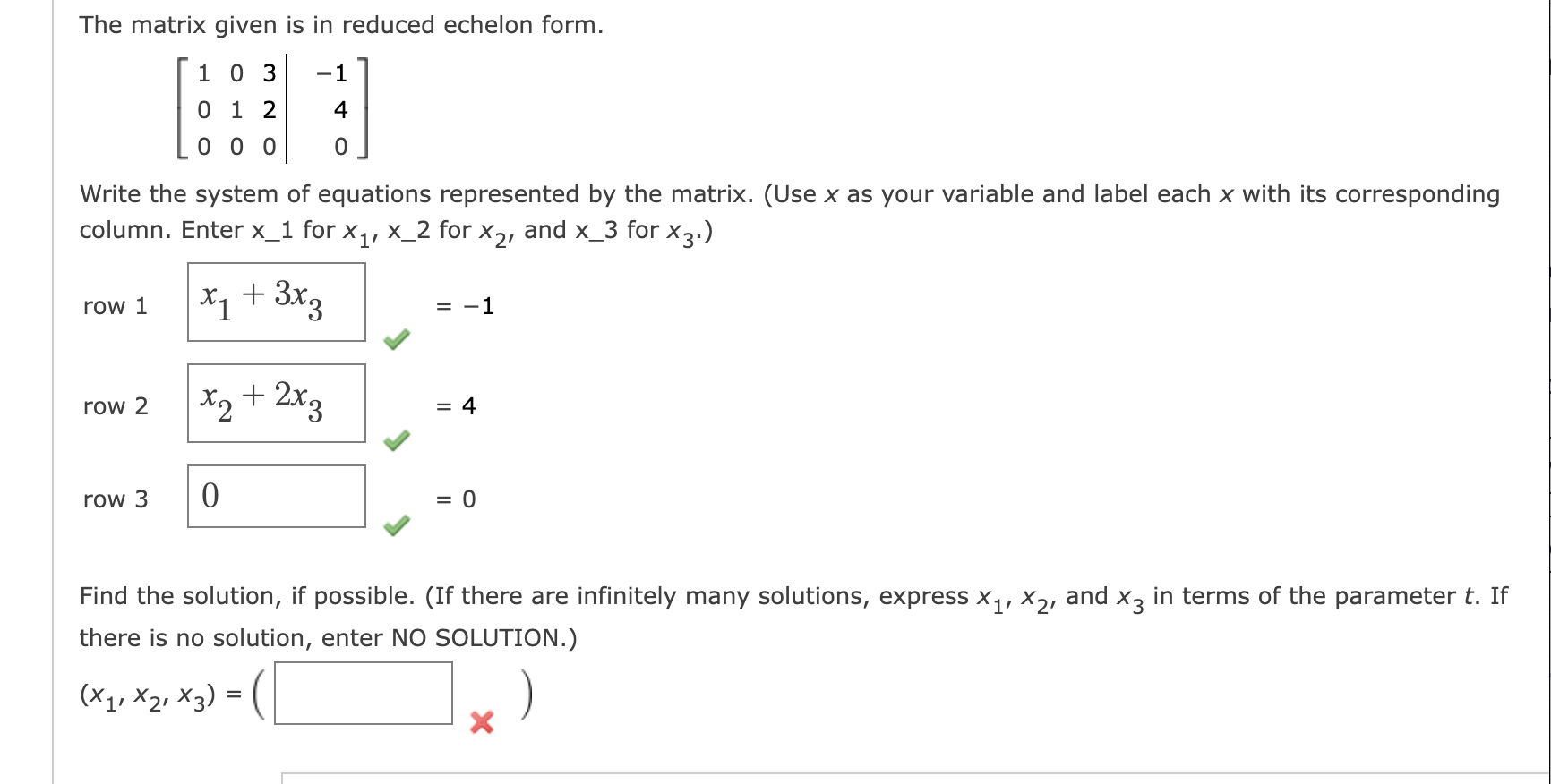 Solved The matrix given is in reduced echelon | Chegg.com