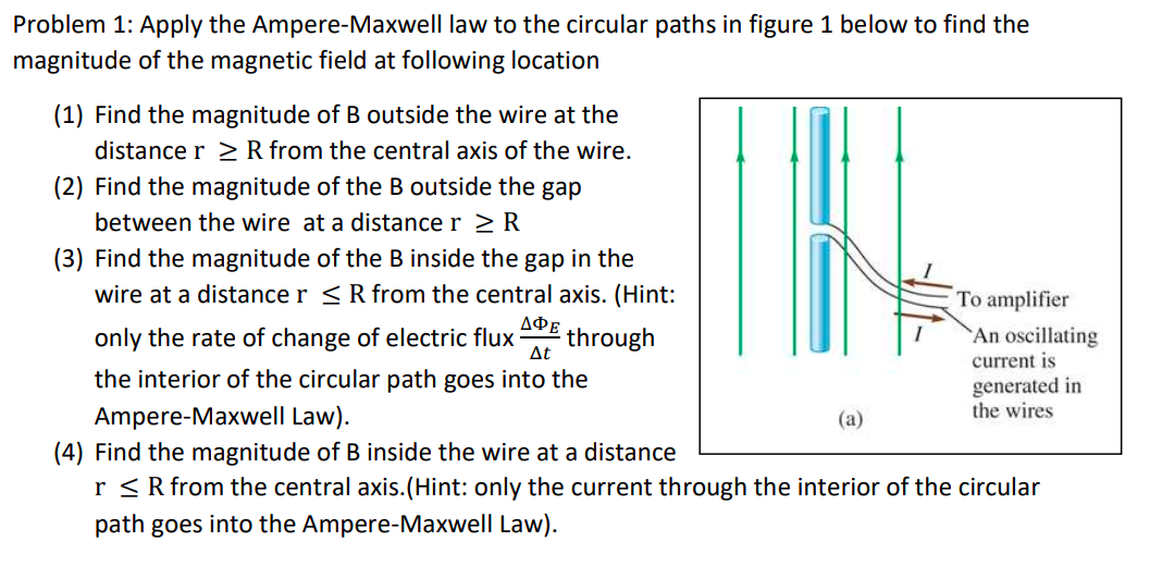 Problem 1: Apply the Ampere-Maxwell law to the | Chegg.com