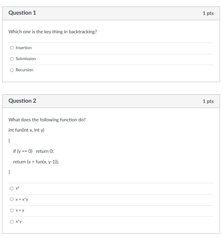Solved Which one is the key thing in backtracking? Insertion | Chegg.com