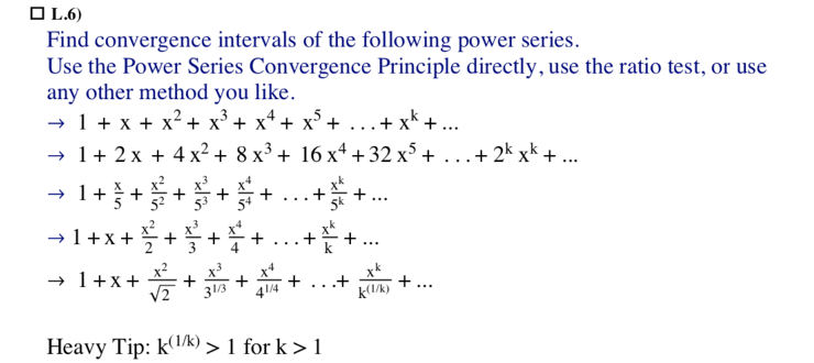Solved OL.6) Find convergence intervals of the following | Chegg.com