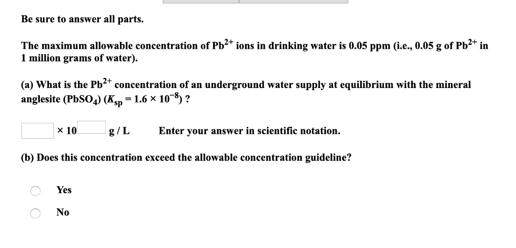 Solved Be sure to answer all parts. The maximum allowable | Chegg.com