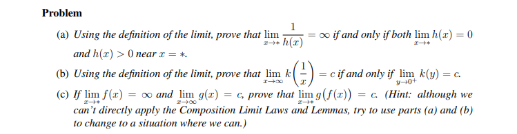 Solved (a) Using the definition of the limit, prove that | Chegg.com