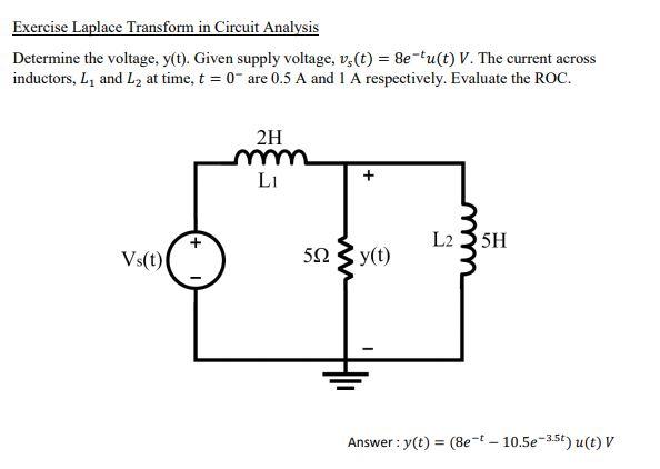 Solved Exercise Laplace Transform in Circuit Analysis | Chegg.com
