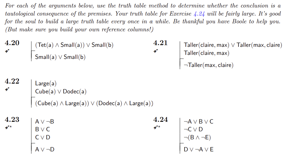 Please answer 4.23 and 4.24 by making truth tables | Chegg.com