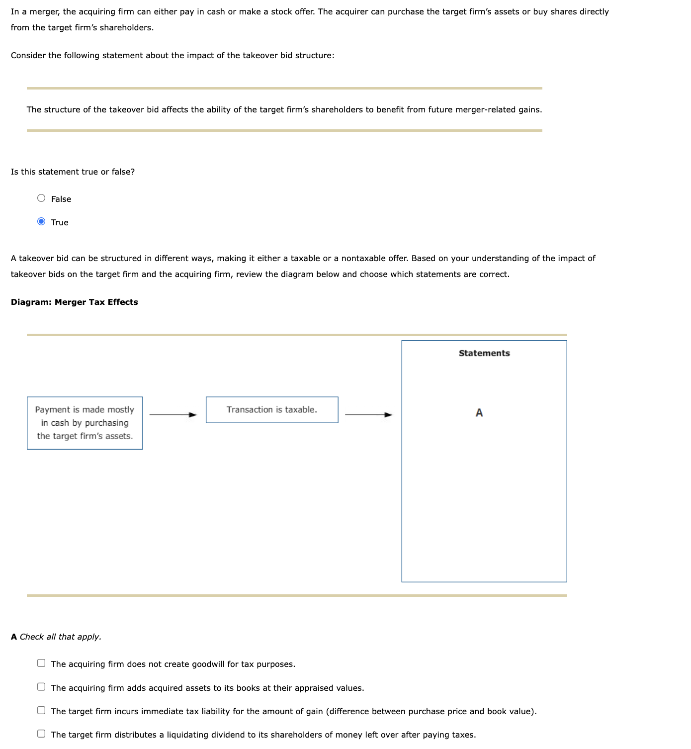 Solved In a merger, the acquiring firm can either pay in | Chegg.com