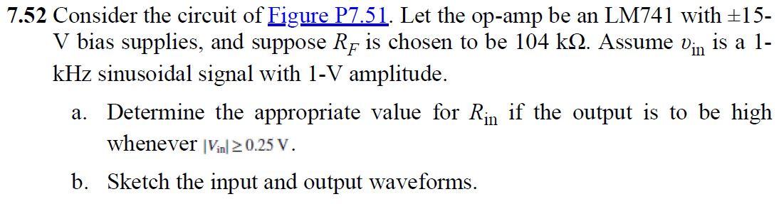Solved 7.52 Consider the circuit of Figure P7.51. Let the | Chegg.com