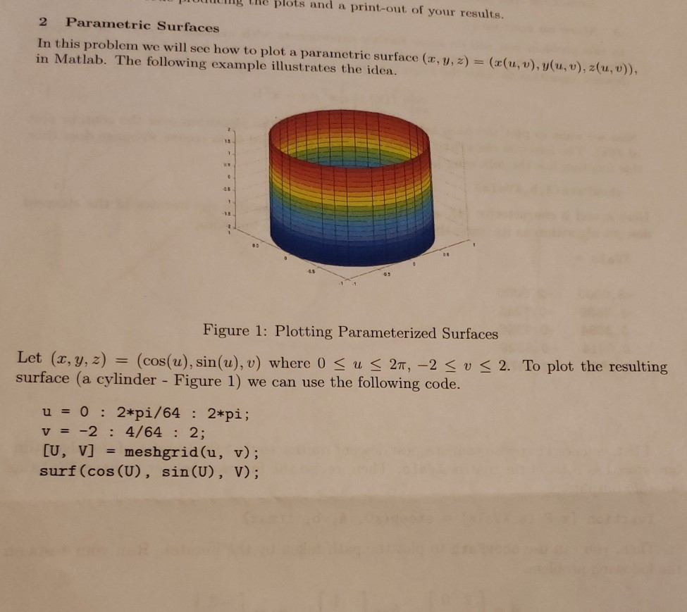 Solved Parametric Surfaces. In this problem we will see how | Chegg.com