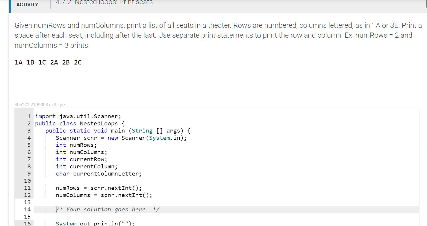 Solved Given Numrows And Numcolumns Print A List Of All 4693