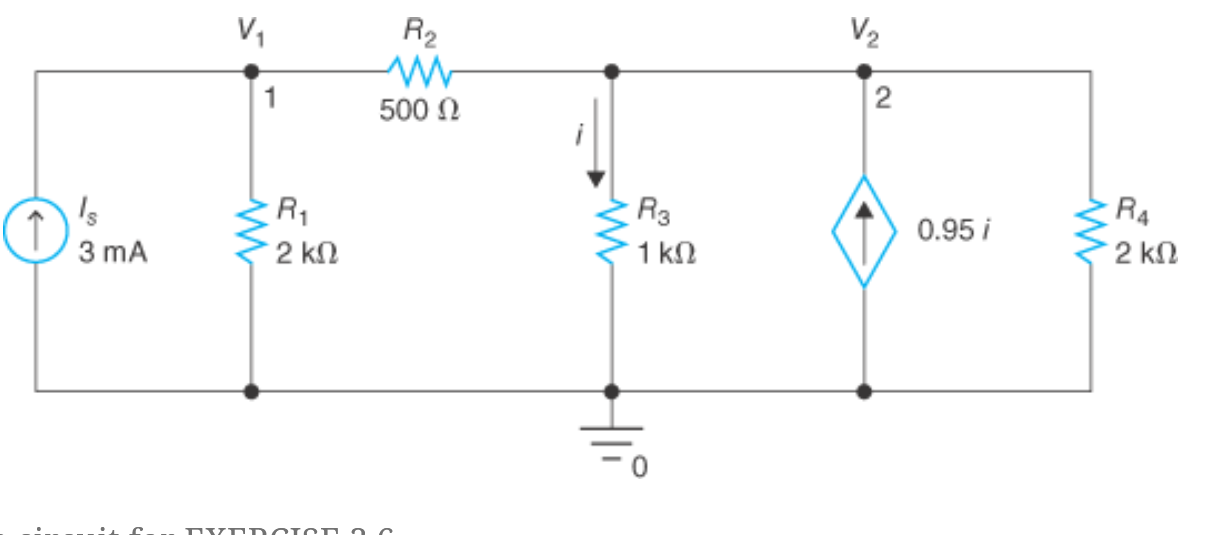 Solved Finid the node voltages v1 and v2 using kcl/ nodal | Chegg.com