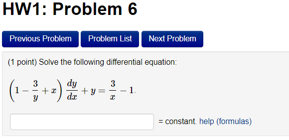 Solved HW1: Problem 6 Previous Problem Problem List Next | Chegg.com