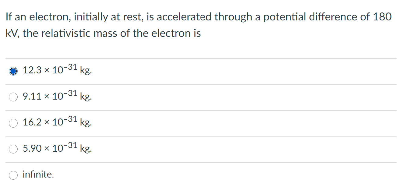 Solved If an electron, initially at rest, is accelerated | Chegg.com
