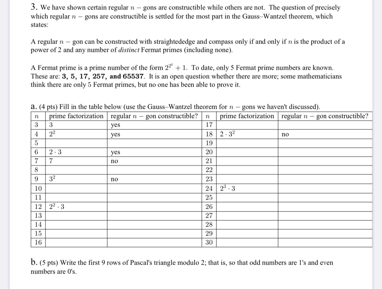 3. We have shown certain regular n - gons are | Chegg.com