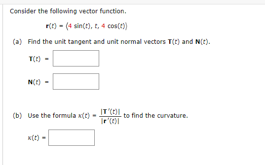 Solved Consider the following vector function. | Chegg.com
