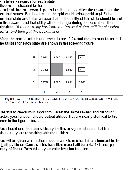17.4. Use the 4x3 grid world shown in Figure 17.1 as | Chegg.com