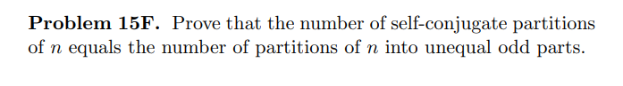 Solved Problem 15F. Prove that the number of self-conjugate | Chegg.com