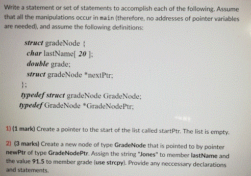 Solved Write a statement or set of statements to accomplish | Chegg.com