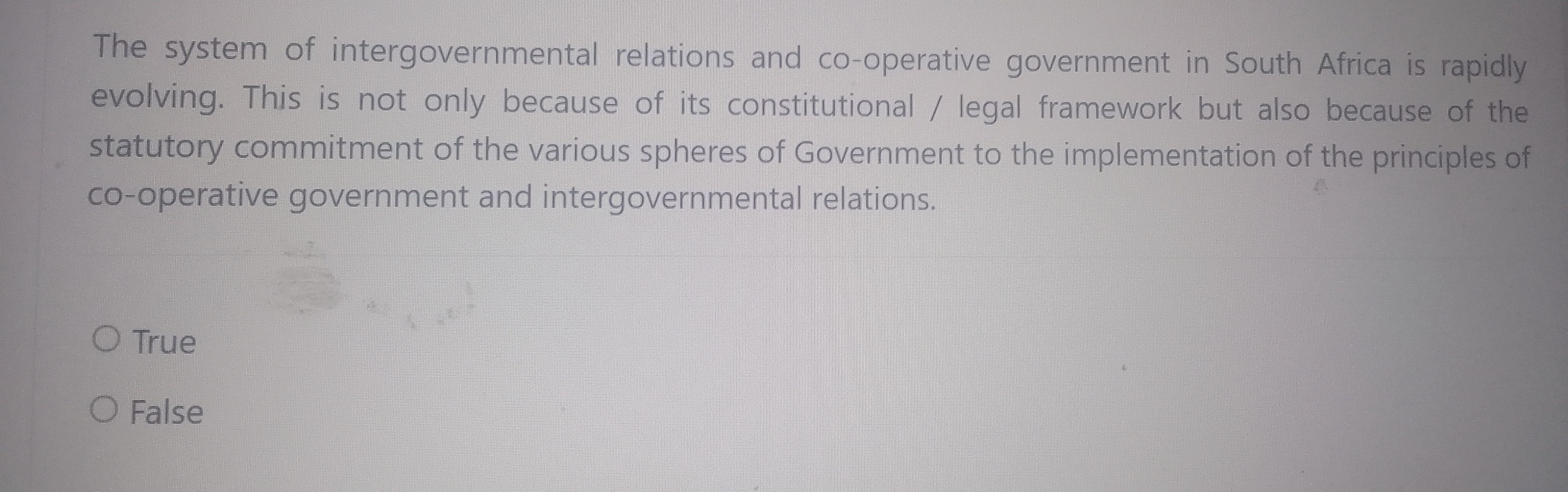 Solved The system of intergovernmental relations and | Chegg.com