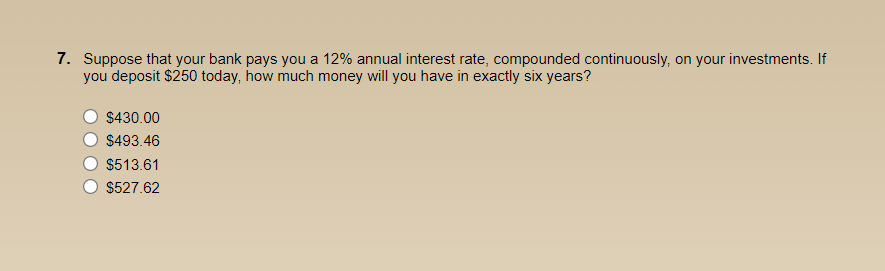 Solved 7. Suppose that your bank pays you a 12% annual | Chegg.com