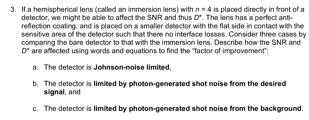 3. If a hemispherical lens (called an immersion lens) | Chegg.com