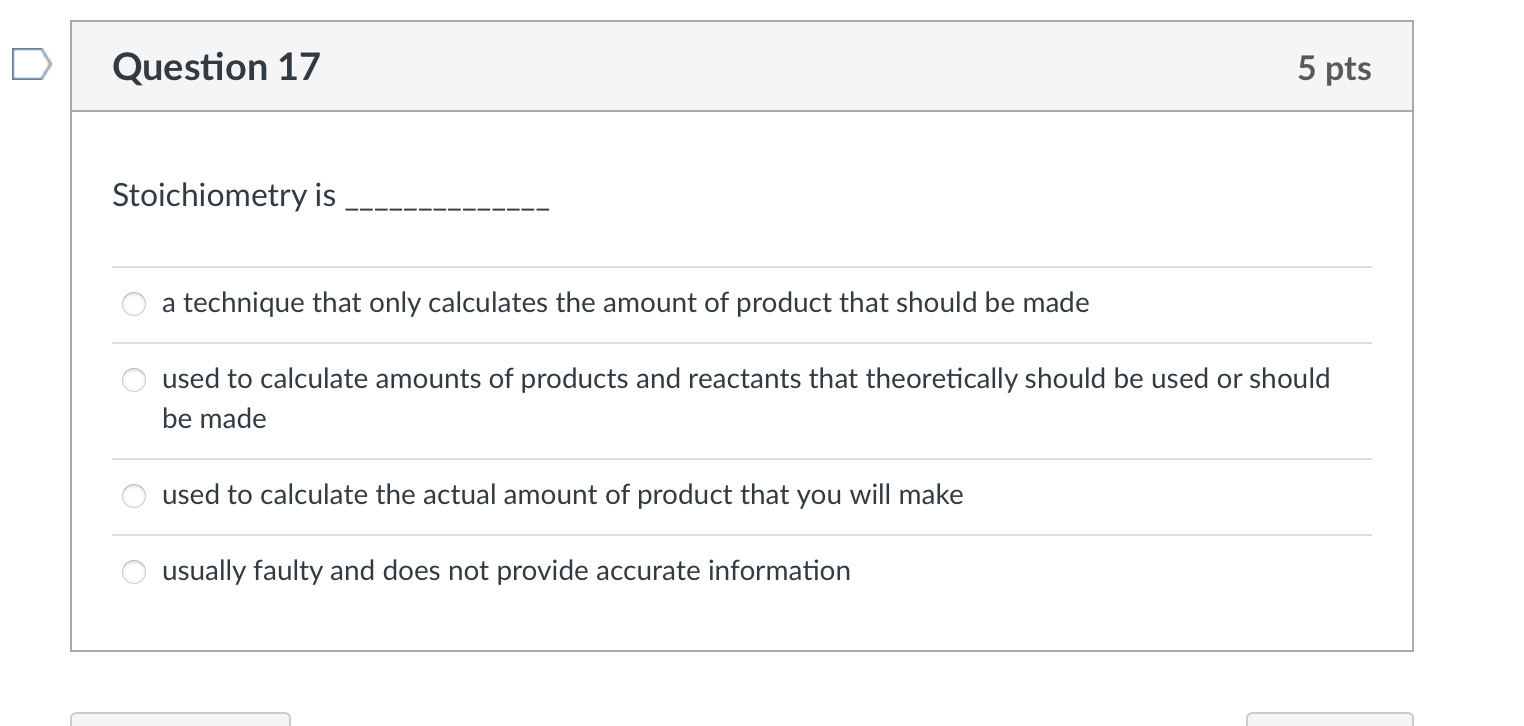 Solved Stoichiometry is a technique that only calculates the | Chegg.com