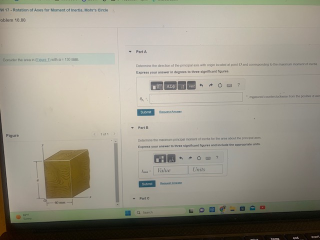 Solved Consider the area in (Figure 1) with a = 130 mm.a. | Chegg.com