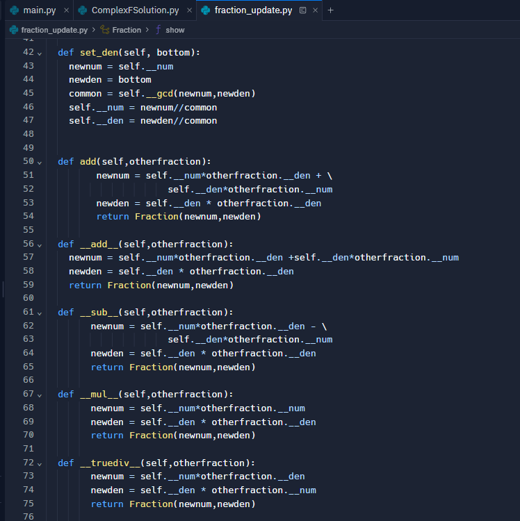Solved Please refer to the fraction_update.py that you | Chegg.com