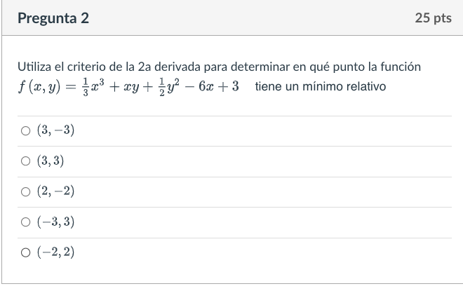 Solved Use the 2nd derivative test to determine at which | Chegg.com