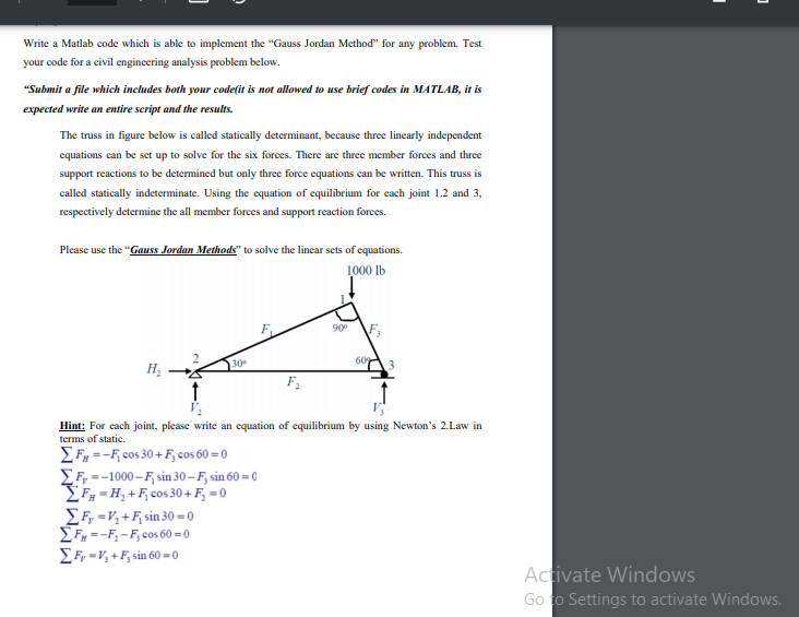 ] Write a Matlab code which is able to implement the | Chegg.com