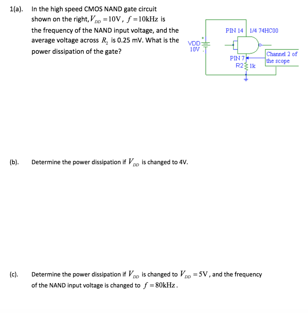 Solved 1(a). In the high speed CMOS NAND gate circuit shown | Chegg.com