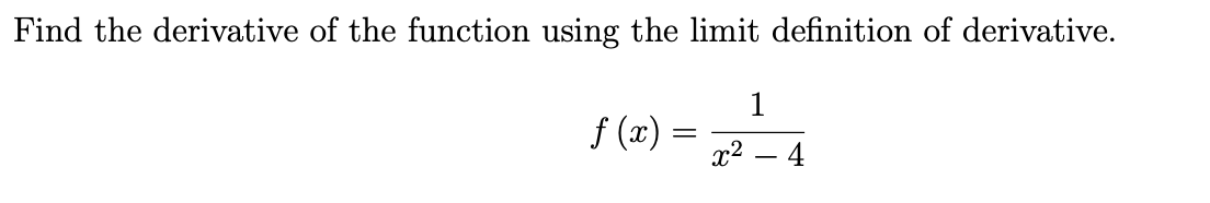 Solved Find the derivative of the function using the limit | Chegg.com