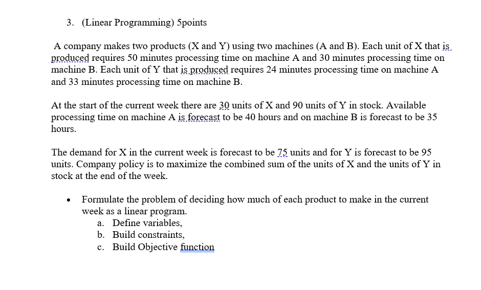 3. (Linear Programming) 5points A company makes two | Chegg.com