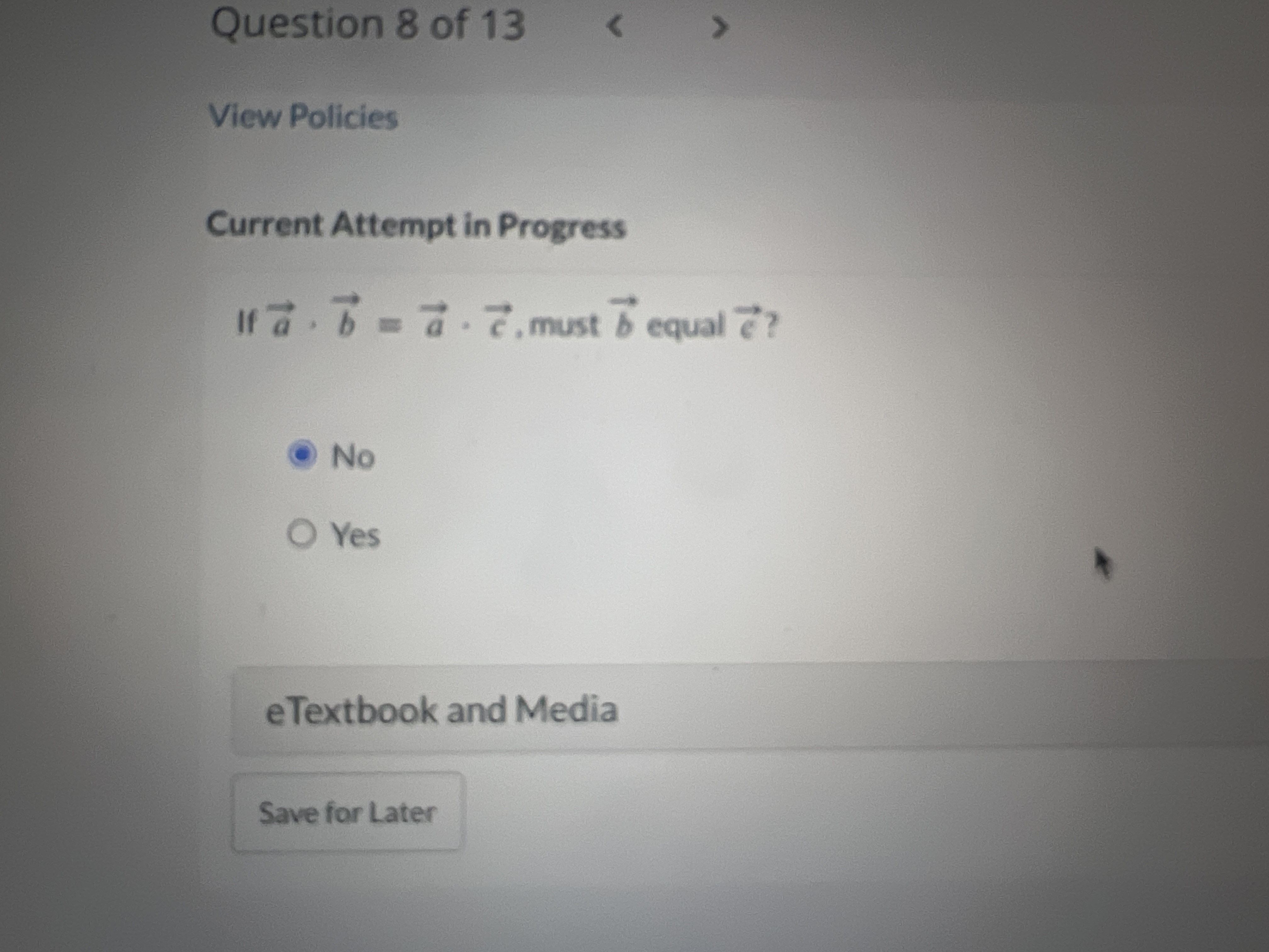 Solved Question 8 ﻿of 13View PoliciesCurrent Attempt in | Chegg.com