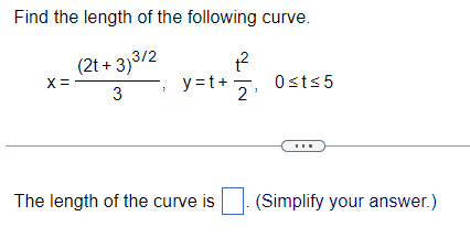 Solved Find the length of the following curve. | Chegg.com