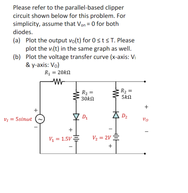 Solved Please refer to the parallel-based clipper circuit | Chegg.com