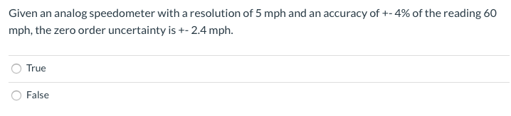 Solved Given an analog speedometer with a resolution of 5 | Chegg.com