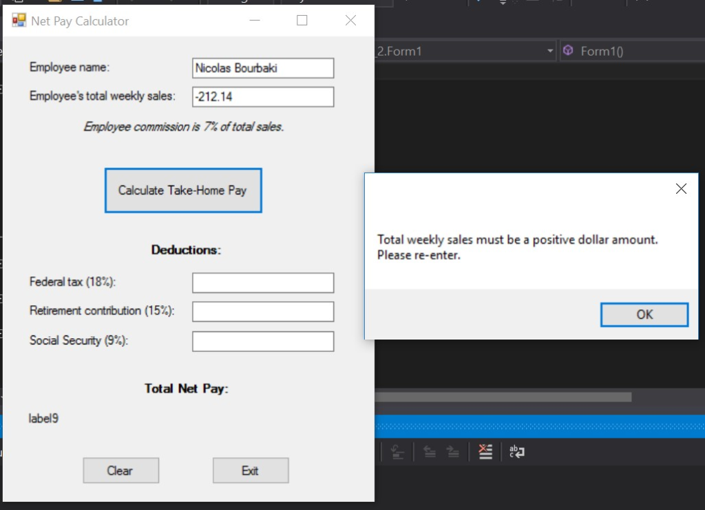 Solved Write A C Windows Forms Application That Calculates