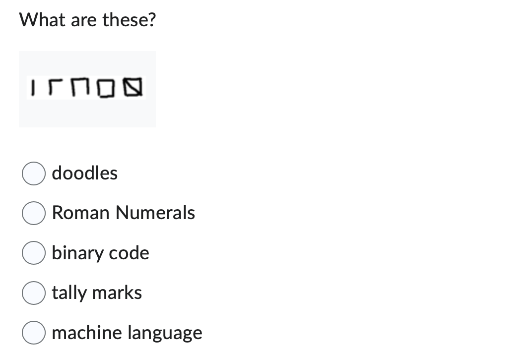 What are these? doodles Roman Numerals binary code | Chegg.com